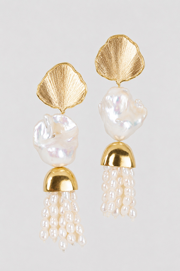 Baroque Pearl Tassel Earrings