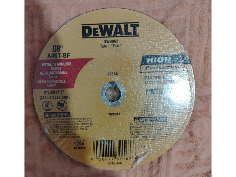 DeWALT Rezna Ploča za Metal i Inox 230 x 2.0 x 22.2 mm