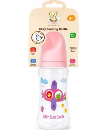 BBO Wide Neck plastična flašica za bebe 240ml Pink 44778P