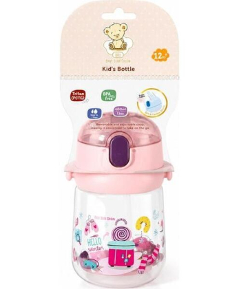BBO šolja sa slamcicom i trakom 400ml Pink 52145P