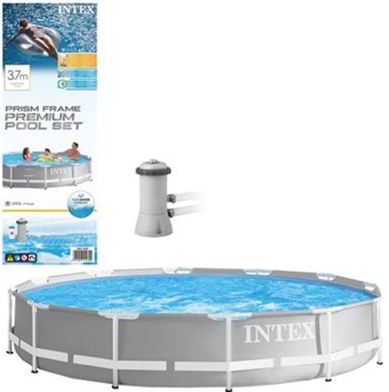INTEX BAZEN PRIZMA SA METALNOM KONSTRUKCIJOM 366X76CM SA 12V PUMPOM 26712GN