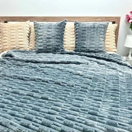 Meko prugasto ćebe 200×200 cm Grace Plava boja ( VLK4010337-plavaboja )