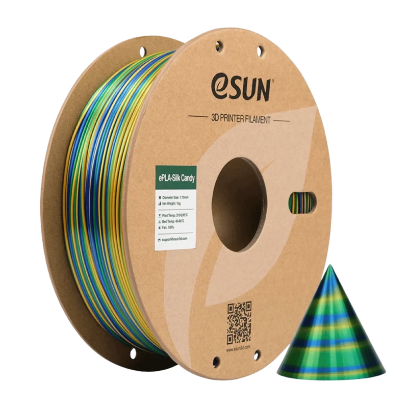 eSUN PLA ESILK-CANDY 1,75mm 1kg ZLATNA-PLAVA-ZELENA (GOLD-BLUE-GREEN)