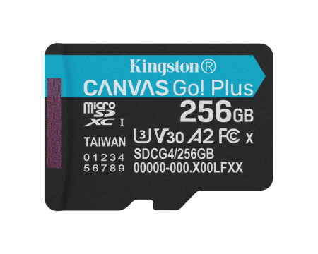 KINGSTON - Memorijska kartica U3 V30 microSDXC 256GB Canvas Go Plus 200MB/s A2 SDCG4/256GBSP