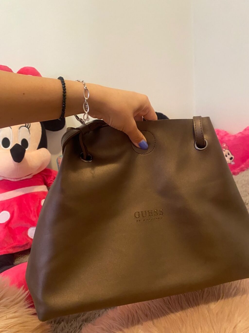Guess nova kozna torba predobra original koza plus manja pismo torba