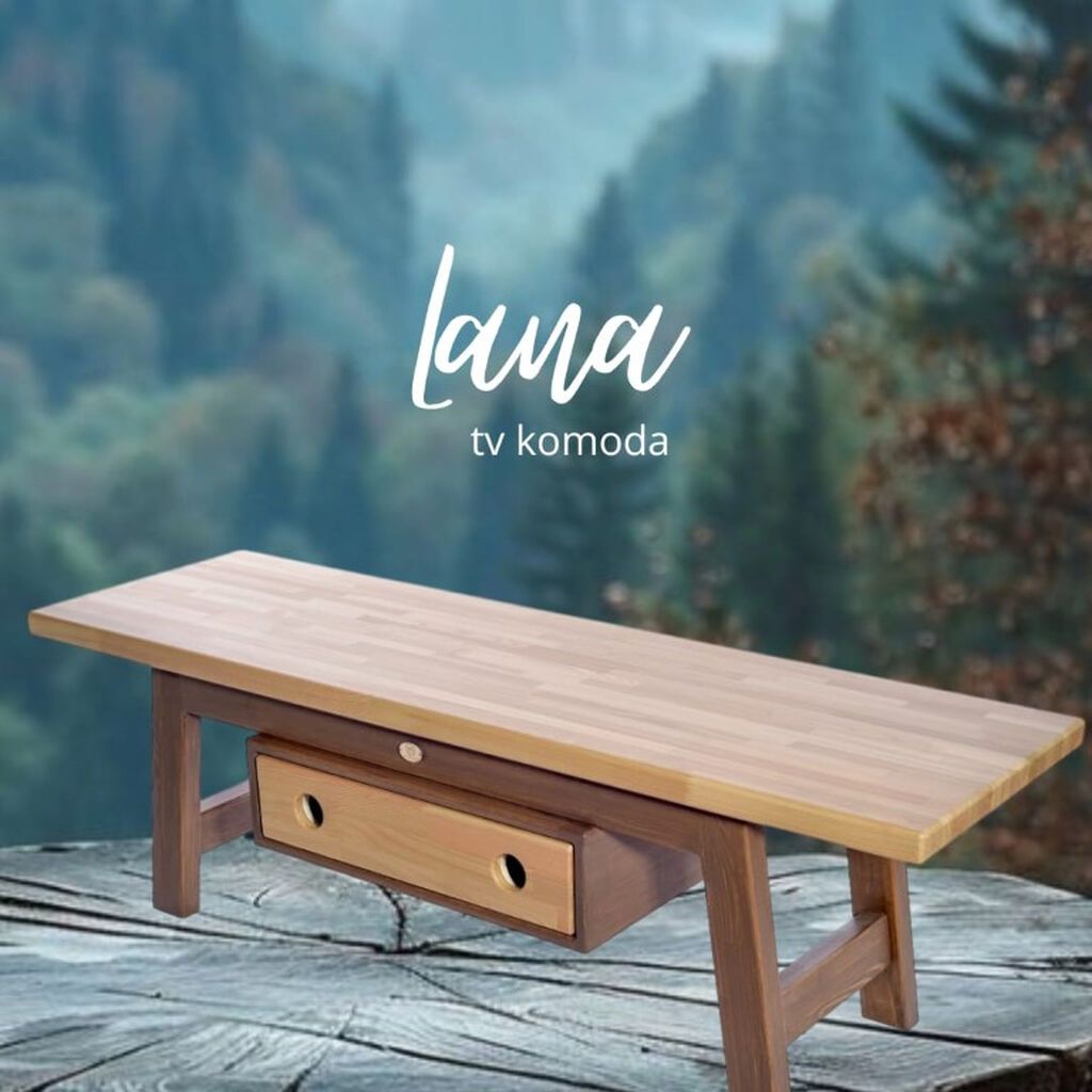TV komoda Lana ručno rađena od punog drveta,Sibirskog ariša. Modernog