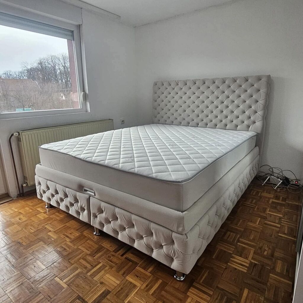 Boxspring krevet sa uzglavljem – moderna tapacirana baza sa luksuznim