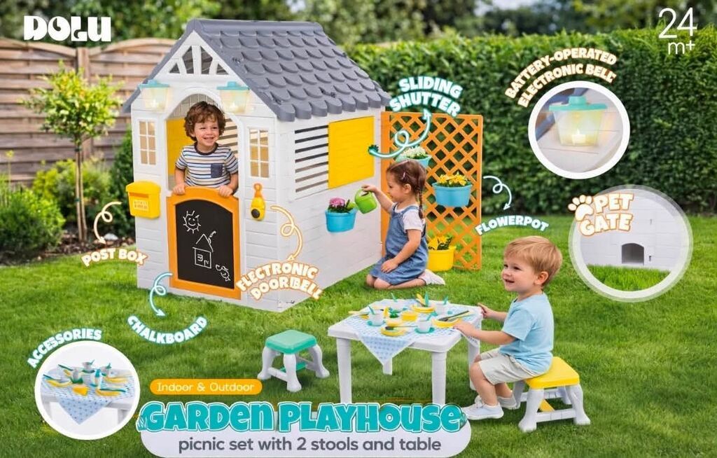 Dolu Garden Playhouse – kućica za igru za dvorište i dom (24m+) -