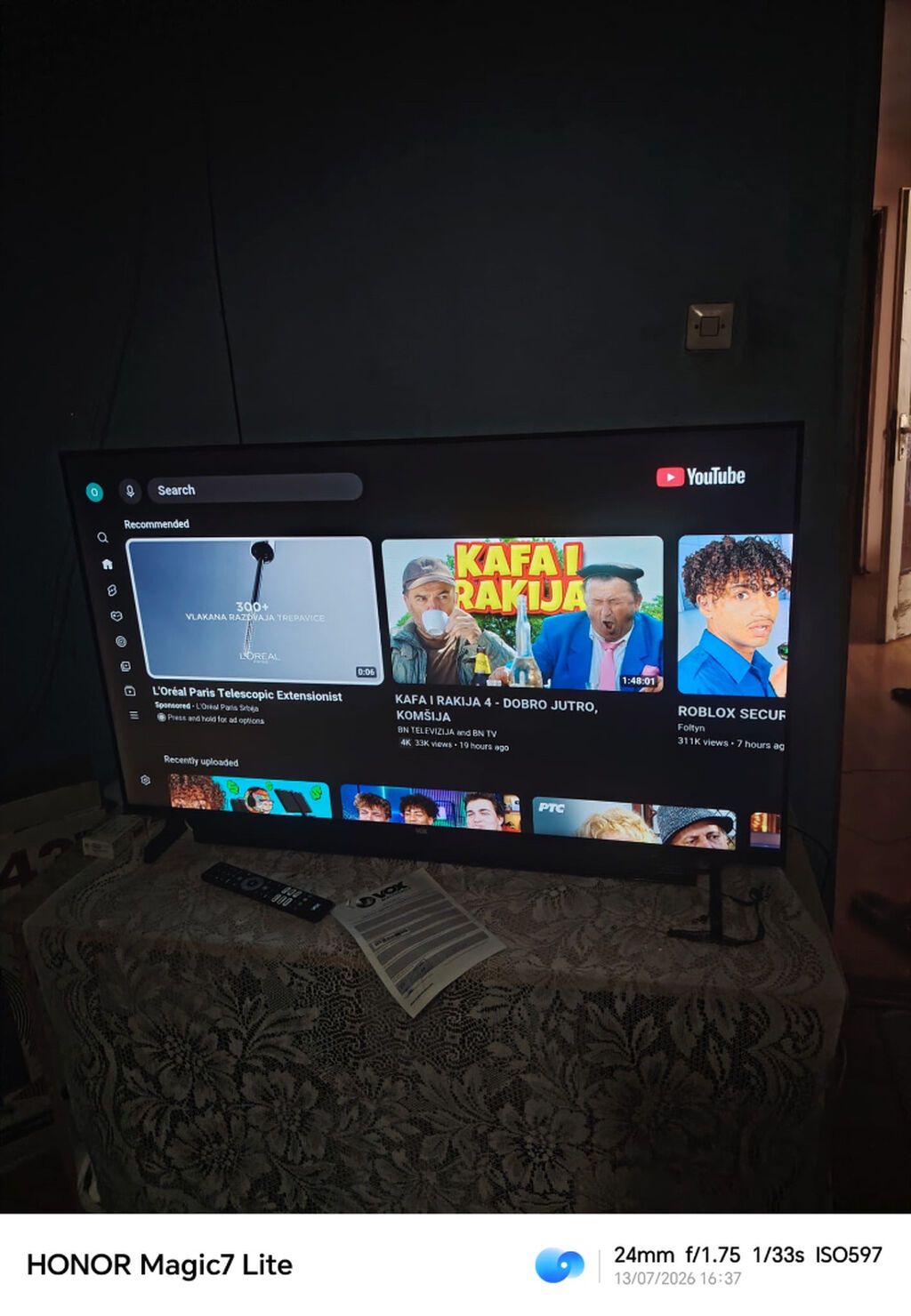 TV je kupljen 14.02.2026. i u perfektnom je stanju.  ✅ Bez ijedne