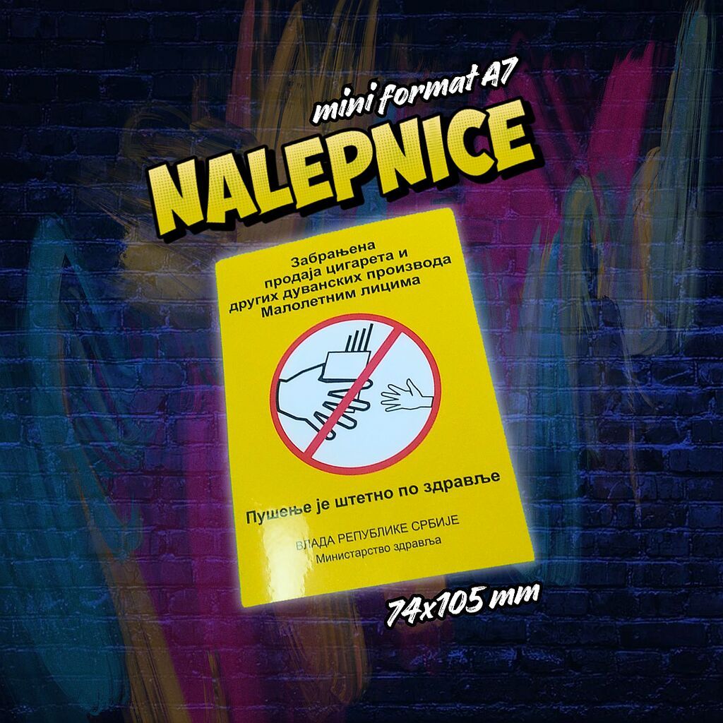 Nalepnice zabranjena prodaja cigareta maloletnim osobama,malih