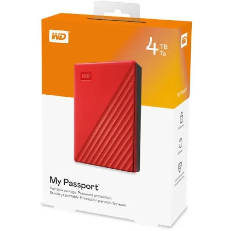HDD WD EXT 2.5" My Passport USB 3.2 4TB Red WDBPKJ0040BRD-WESN