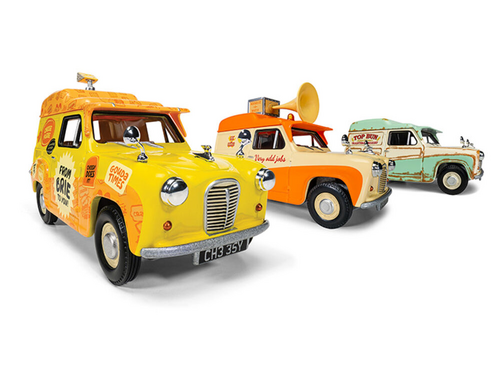 NEW! Corgi CC80505 Wallace & Gromit Austin A35 Van Collection - Cheese Please!, Top Bun, Spick & Spanmobile (3 Cars)