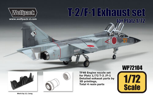 NEW! Wolfpack Design WP72104 Mitsubishi T-2 / F-1 - Exhaust Set (for Platz Kits / 3D-Printed)