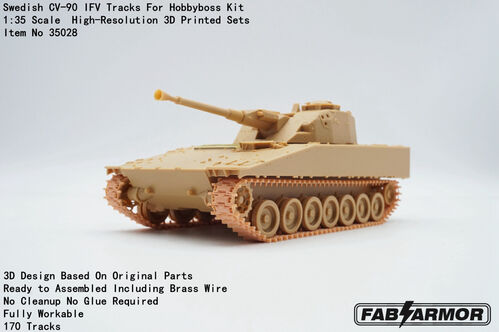 NEW! Fab Scale Fa35028 Swedish CV-90 IFV - Tracks Set (for Hobby Boss Kits)
