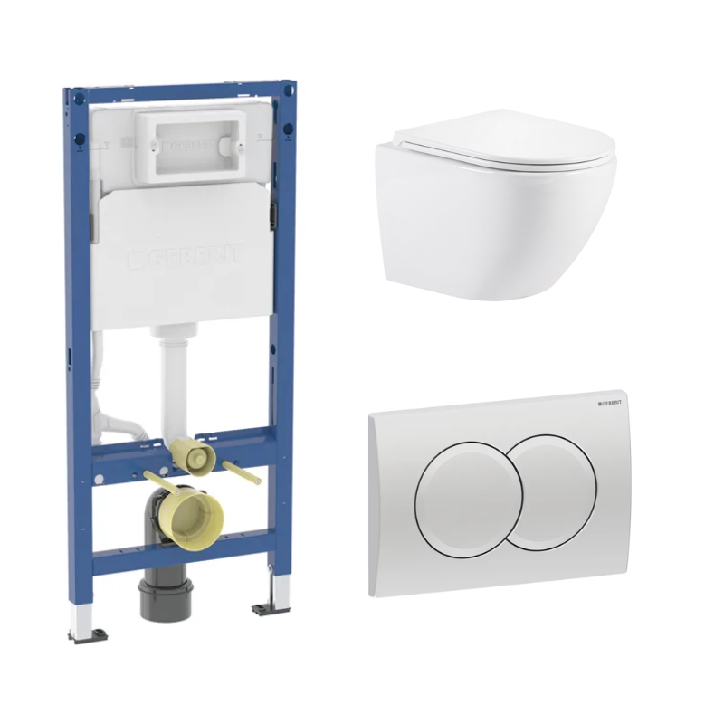 Geberit Duofix Basic vodokotlić sa Nica WC šoljom i mat hrom tipkom