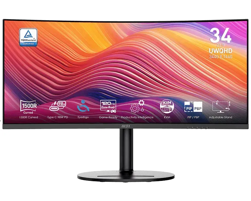 MSI 34 inča MODERN MD342CQP UWQHD 3440x1440 120Hz FreeSync Premium zakrivljeni business monitor