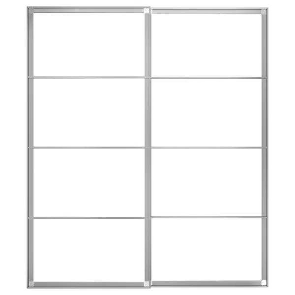 Okvir para kliznih vrata sa šinom, aluminijum, 200x236 cm