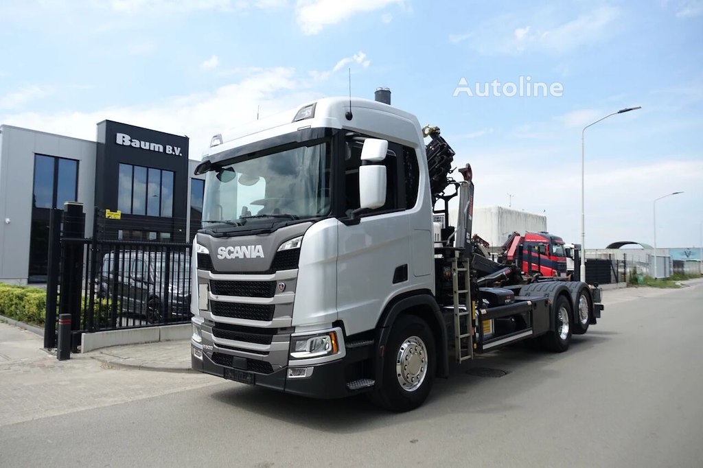 Scania R500 6X2 HAAKSYSTEEM / HIAB X-HIPRO 162 ES-4 KRAAN / 16 TM KRAAN kamion rol kiper