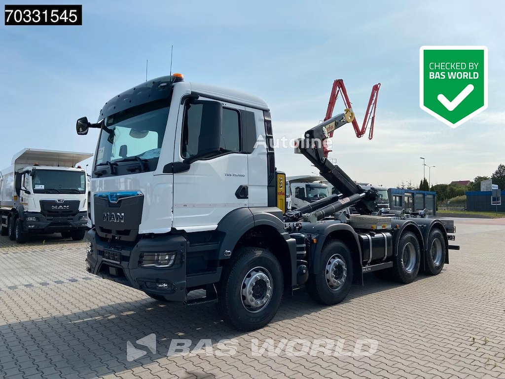 Novi MAN TGS 35.480 TGS 8X4 NEW! HYVA containersystem Steel suspension Bi kamion rol kiper