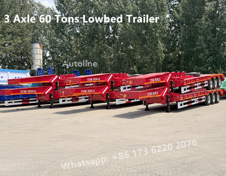 Nova Titan 3 Axle 60 Tons Lowbed Trailer for Sale in Sierra Leone poluprikolica sa niskom platformom