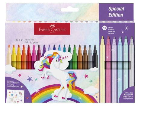 FLOMASTERI ŠKOLSKI FABER CASTELL UNICORN 1/18+6