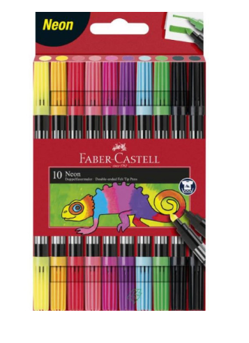 FLOMASTERI ŠKOLSKI DUPLI FABER-CASTELL NEON 1/10