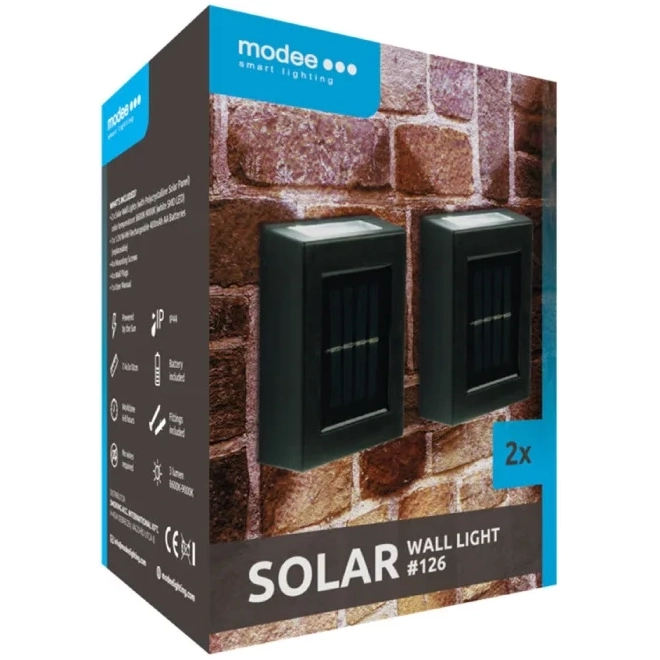 Solarna zidna lampa ML-WS126 126 Modee Lighting LED (Cena je za pakovanje od 2kom)