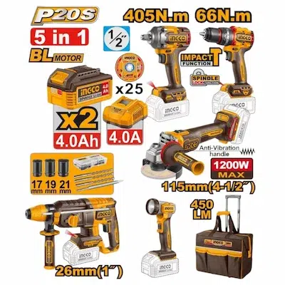 SET INGCO AKU ALATA 5u1 CKLI20595E