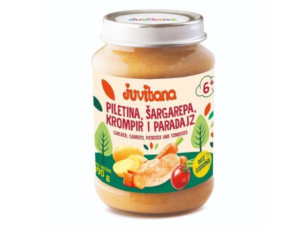 JUVITANA Kaš.piletina,kromp.šarg.paradajz 190g TAK