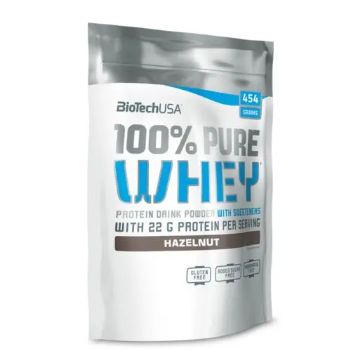 BioTechUSA Whey Protein 100% Pure, Lešnik, 454g