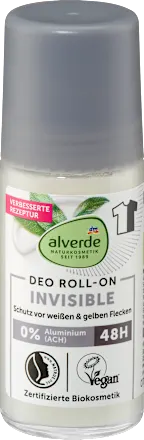 alverde NATURKOSMETIK
INVISIBLE roll-on dezodorans, 50 ml