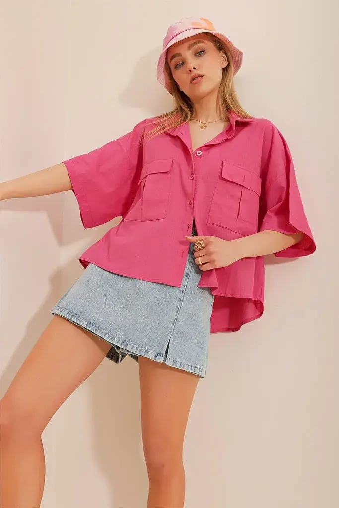 Trend Alacati Stili Ženska košulja Alc-X9991, Roze