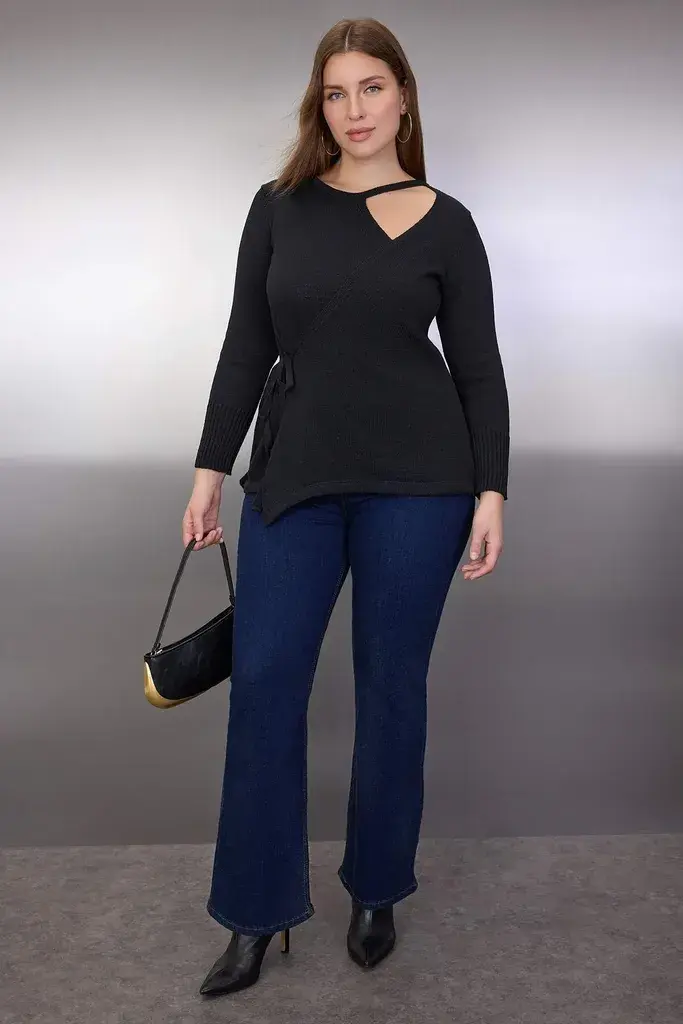 Trendyol Curve Ženska bluza Tbbaw26Af00042, Crna