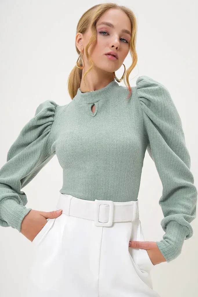 Trend Alacati Stili Ženska bluza dugih rukava Alc-X13069, Menta