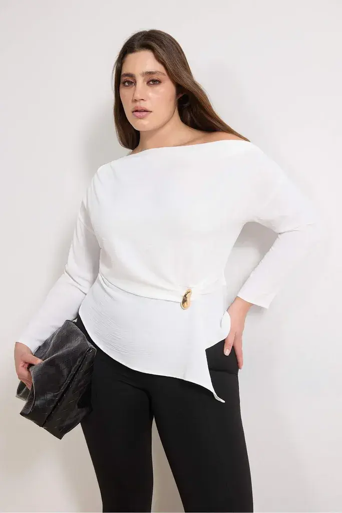 Trendyol Curve Ženska bluza Tbbss26Af00021, Krem