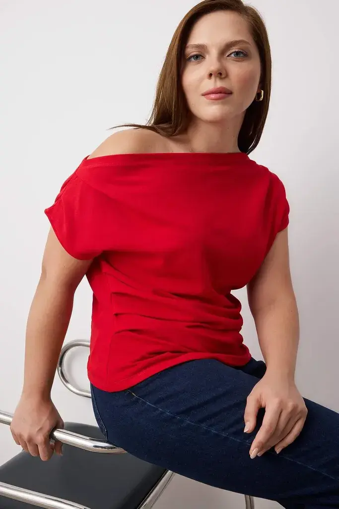 Trendyol Curve Ženska bluza Tbbss25Af00119, Crvena