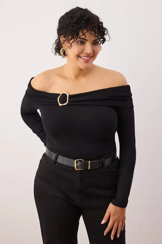 Trendyol Curve Ženska bluza Tbbaw26Af00094, Crna