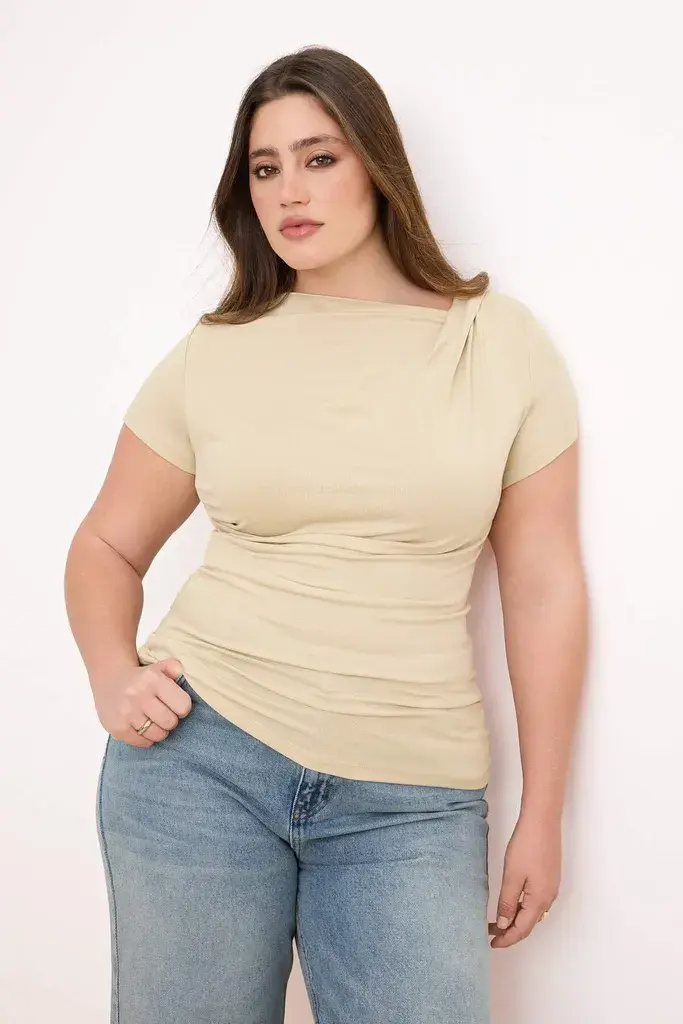 Trendyol Curve Ženska bluza Tbbss26Af00075, Bež