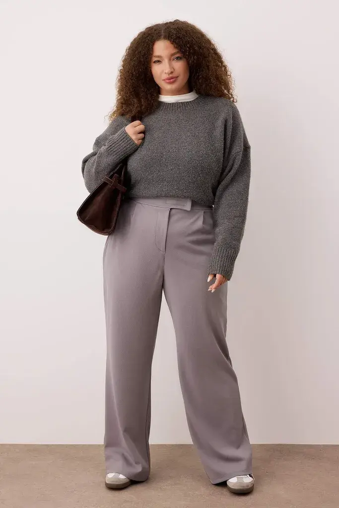 Trendyol Curve Ženske pantalone Tbbss24Ar00035, Sive