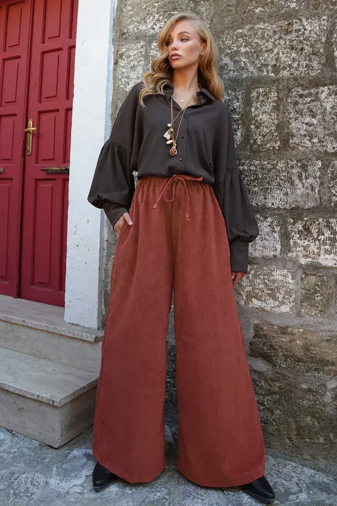 Trend Alacati Stili Ženske pantalone Alc-X14569, Narandžaste