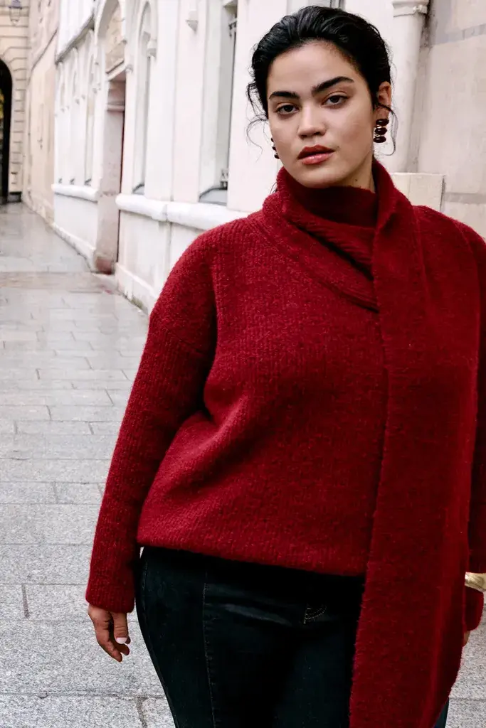 Trendyol Curve Ženski džemper Tbbaw26An00018, Bordo