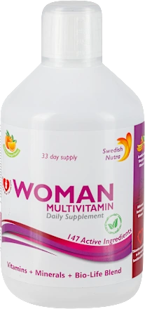 Swedish Nutra
WOMAN MULTIVITAMIN tečni dodatak ishrani za žene, sa šećerom i zaslađivačima, 500 ml
Dodatak ishrani
