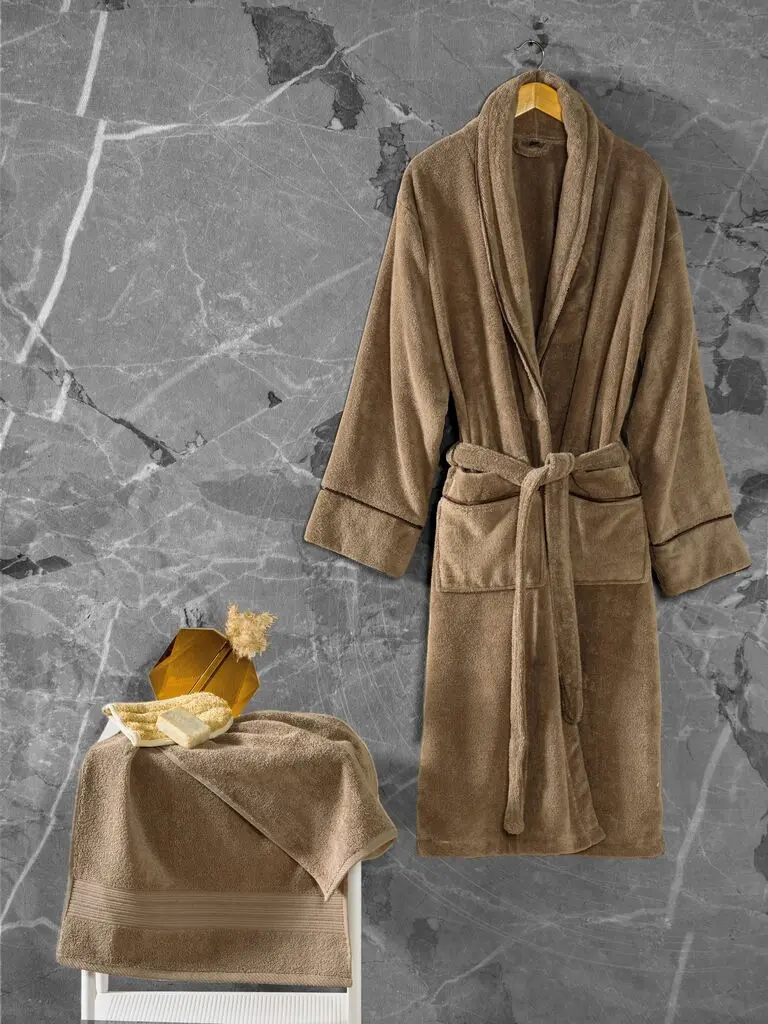 L'essentiel Maison Set bademantil sa peškirom Exclusive, Bež