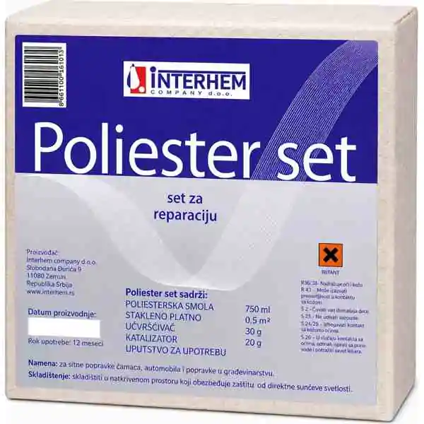 Poliester set za reparaciju – komplet za popravku čamaca, karoserije, bazena i betonskih površina