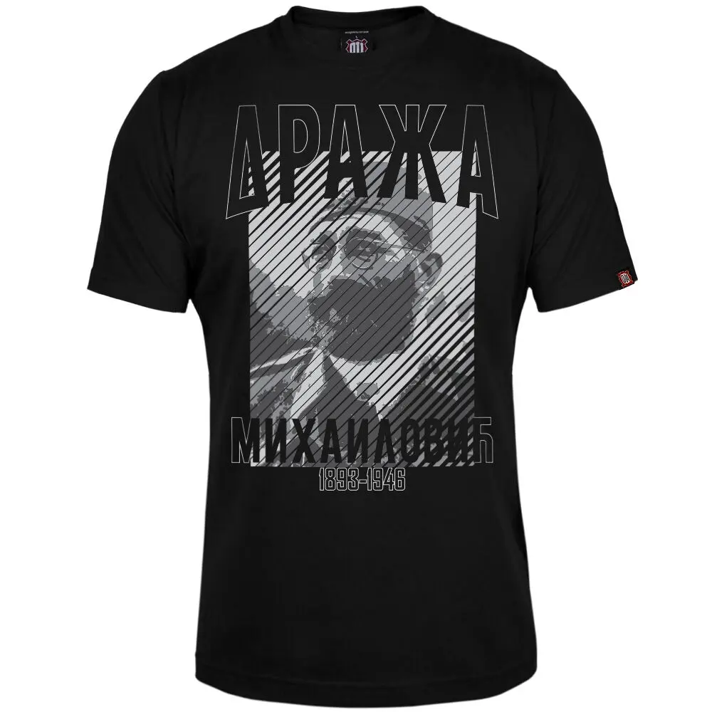 011Shop Muška majica kratkih rukava Draža Mihailović, Crna