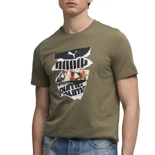 Puma Muška majica Graphic Photoprint Puma Tee, Zelena