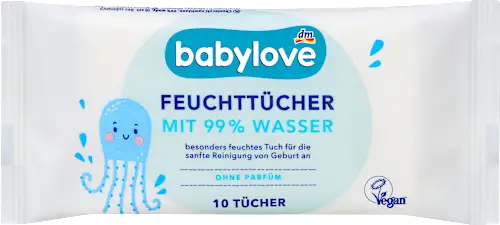 babylove
Vlažne maramice sa 99% vode, 10 kom