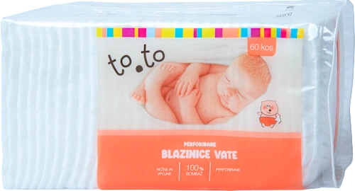 to.to
Baby blaznice od pamučne vate za bebe, od rođenja, 60 kom
