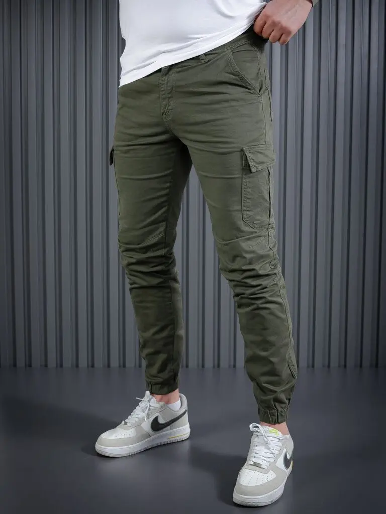 Denistar Muške pantalone 100/2225, Kargo, Maslinaste
