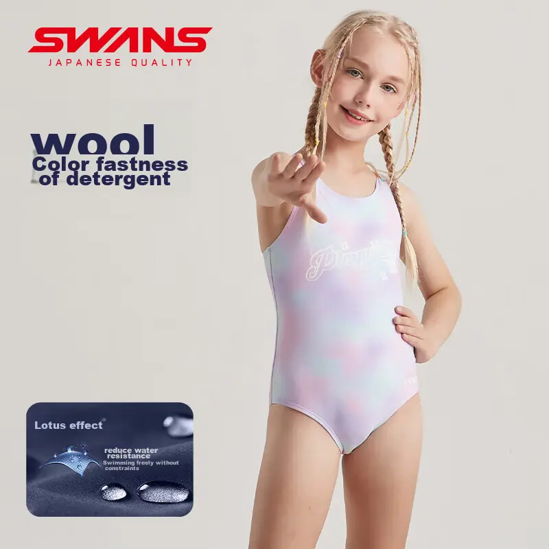 Swans Jednodelni kupaći kostim za devojčice, Lavanda